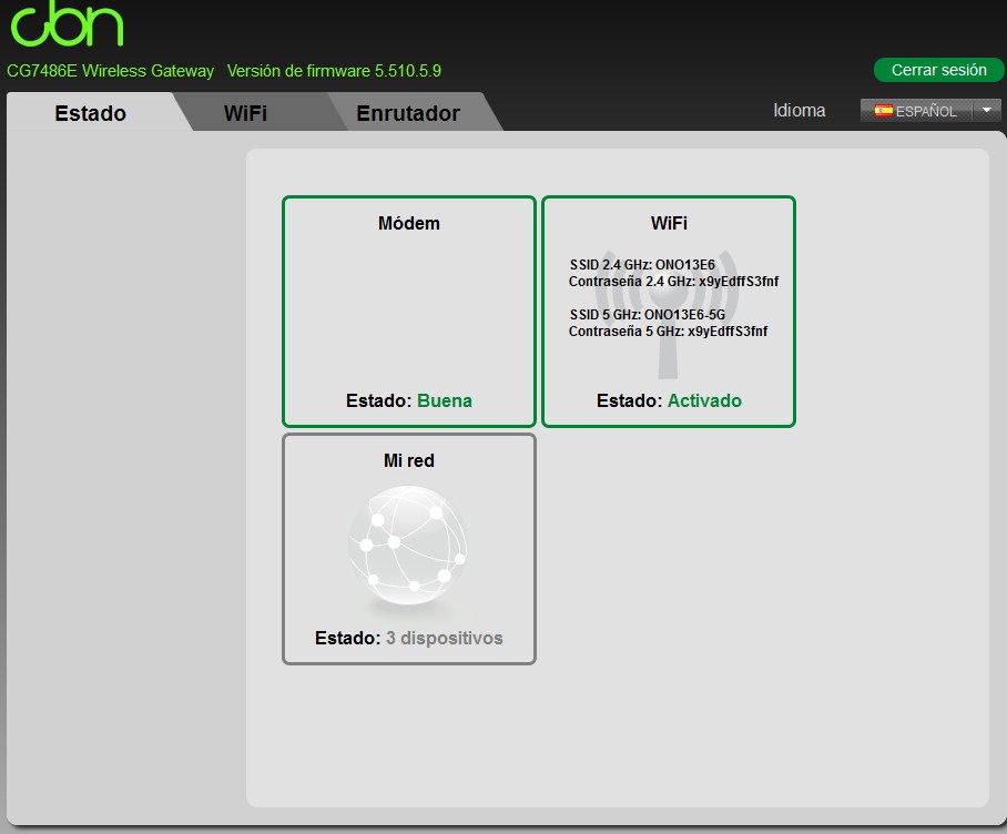esponja Acera Renunciar acceder router ono cbn Lustre Baño cielo